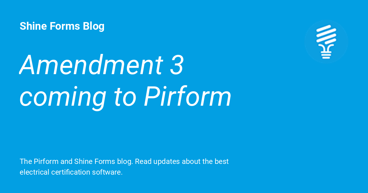 Amendment 3 coming to Pirform
