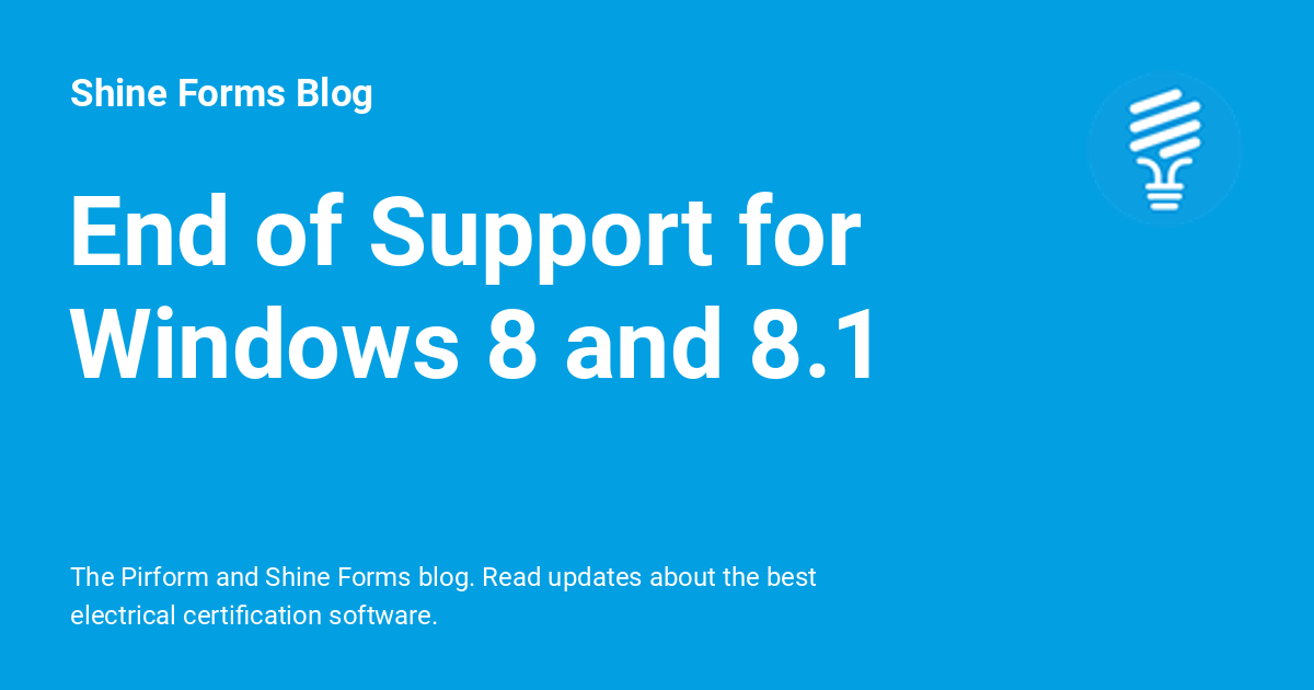 End of Support for Windows 8 and 8.1
